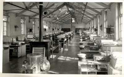 Copy photograph of interior of Drake 37 Mess in 1954.; photographer ...