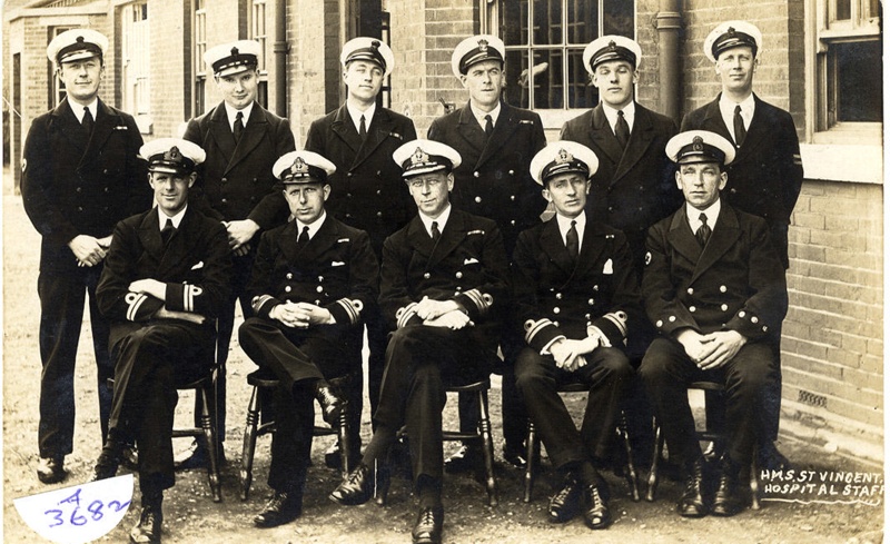 Photograph of The Hospital Staff at HMS St Vincent, year unknown ...