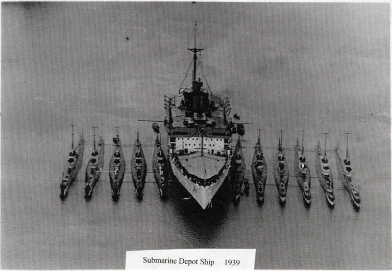 Photograph of an unknown submarine depot ship in 1939; SHHMG:A139 | eHive