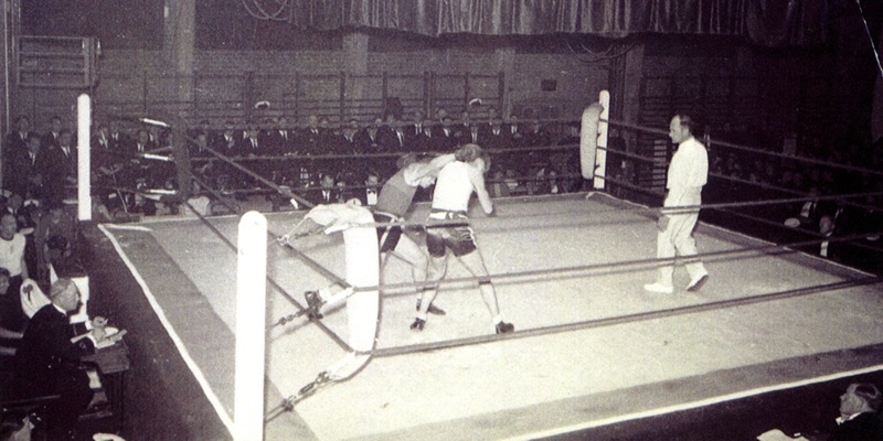 Photograph of HMS Ganges Boxing tournament in 1957; photographer : Fisk ...