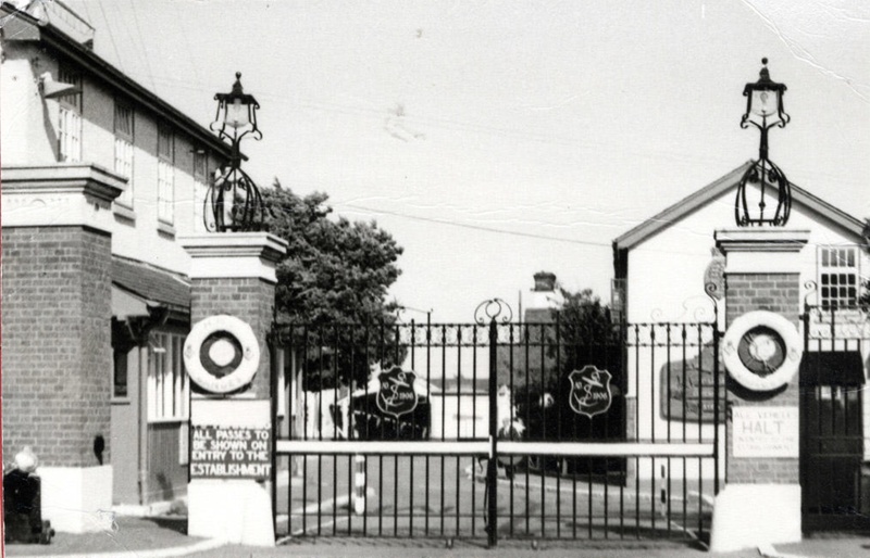 Photograph of Main Gate, HMS Ganges taken July 1975; photographer ...