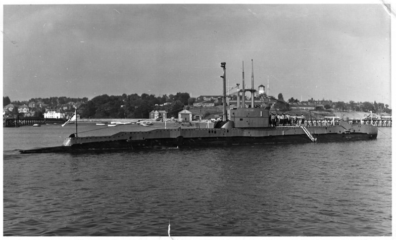 Photograph of HM Submarine Seraph on visit to HMS Ganges; photographer ...