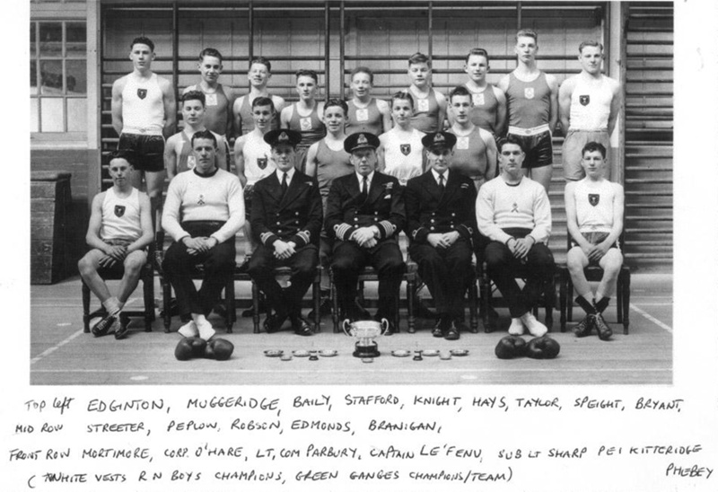 photograph of Boxing Team, comprising Royal Naval champions and HMS ...