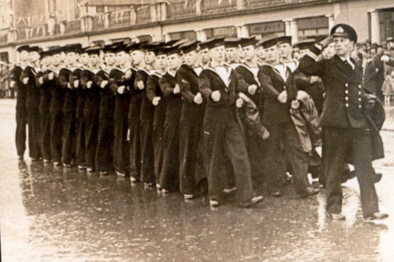 Copy photograph of Anson Division, HMS St George, Isle of Man taken in ...