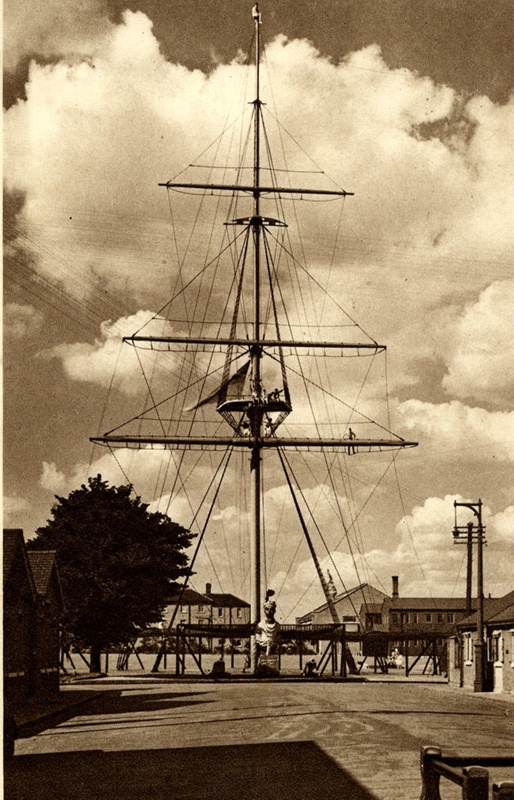 Postcard of the Mast at HMS Ganges taken from the Quarter deck.; SHHMG ...