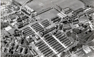 Aerial view of HMS Ganges, the establishment, taken in 1959 ...