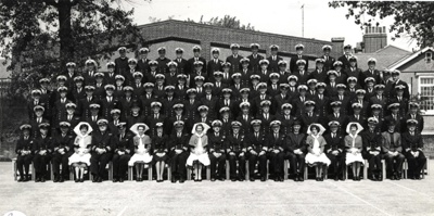 Photograph of the Officers and Nursing staff of HMS Ganges in 1963 ...