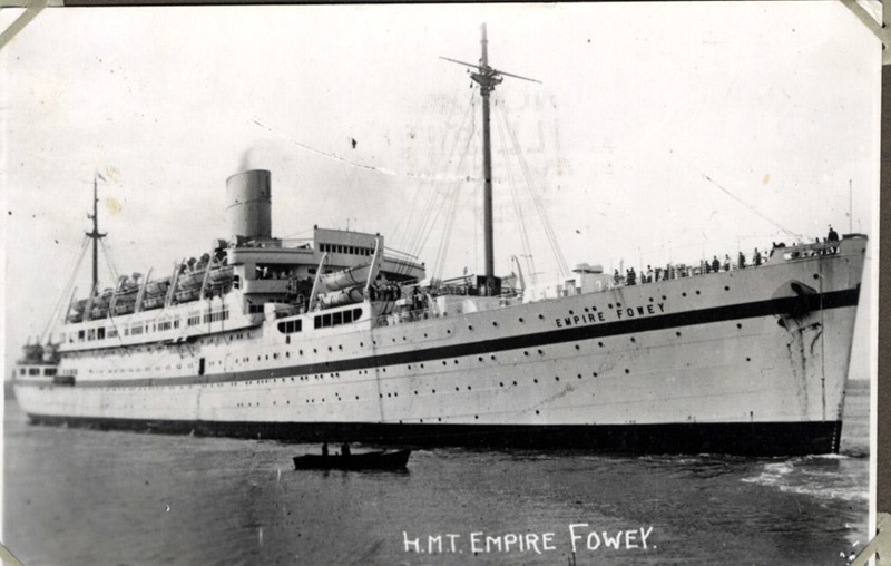 Photograph of the Troopship Empire Fowey in 1953; photographer; SHHMG ...
