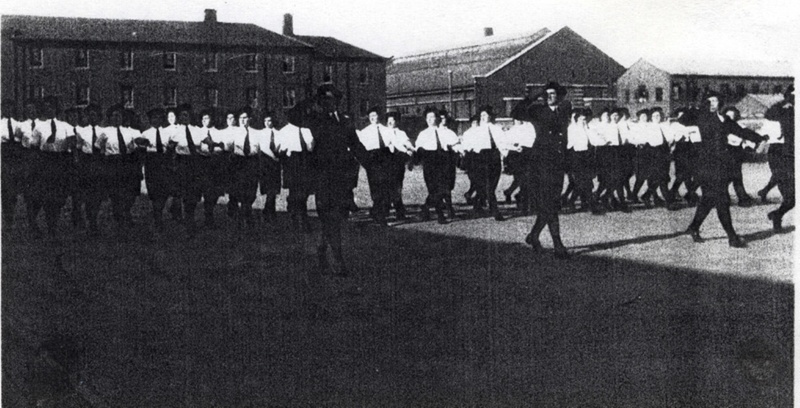 Photograph of WRNS on parade at HMS Ganges; photographer : Fisk, R A ...