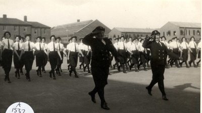 Photograph of WRNS marching past in 1943; SHHMG:A1537 | eHive