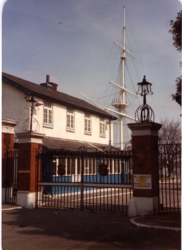 Photograph of main gate at HMS Ganges taken in 1976.; photographer ...