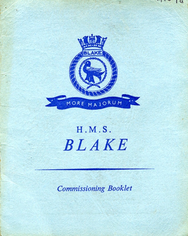 Commissioning Booklet for HMS Blake issued to Junior Seaman Bliss on ...