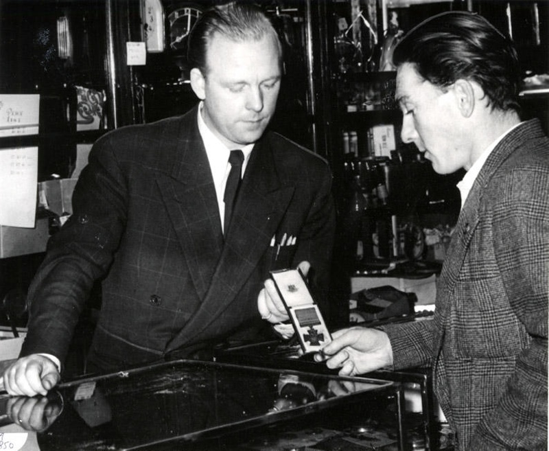 Photograph of James Joseph Magennis recieving his Victoria Cross medal ...