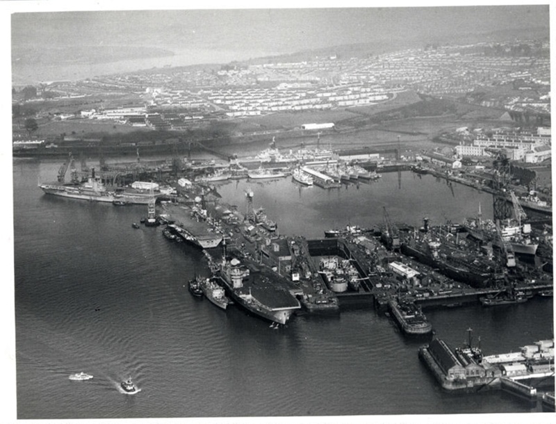 A photograph of the North yard of Devonport Dockyard. Captain Norman ...