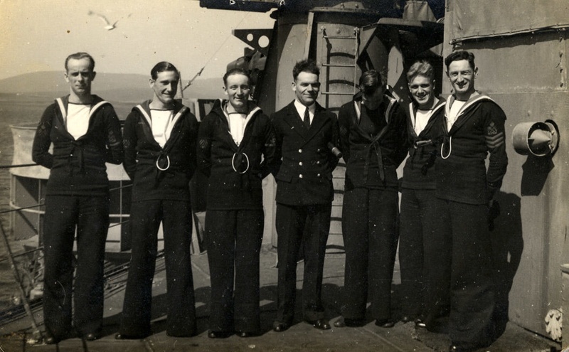 Photograph of a group of signalmen including Leading Signalman Thomas ...