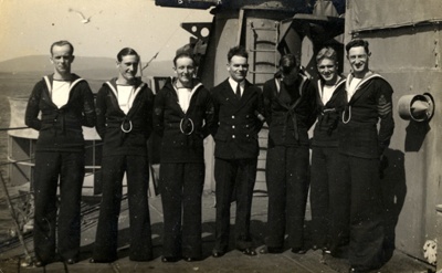 Photograph of a group of signalmen including Leading Signalman Thomas ...
