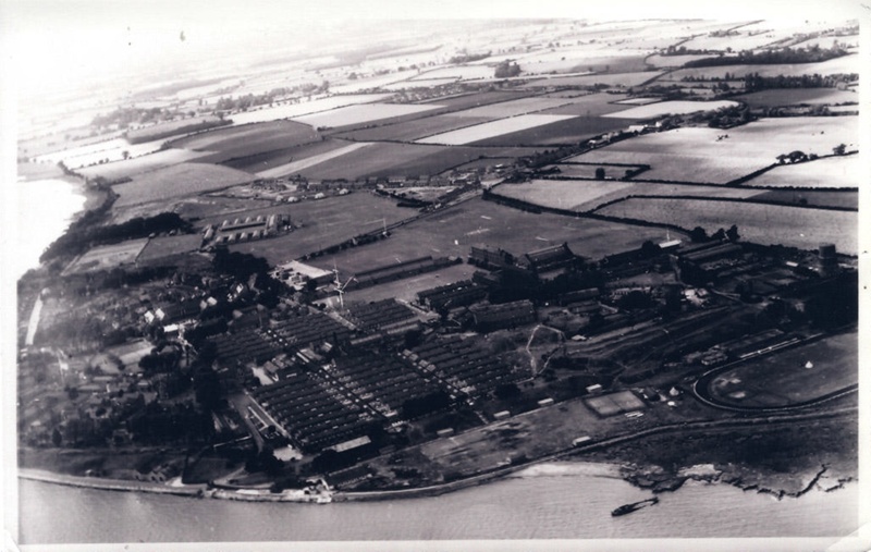 An aerial photograph of HMS Ganges including the Annexe and surrounding ...
