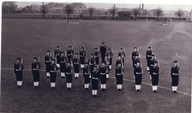 Photograph of Rodney 15 Mess guard, April 1953 taken at rear of Nelson ...
