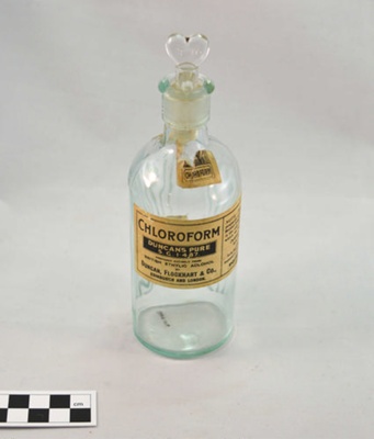 Small Clear Glass Bottle Printed Label: Chloroform; Duncan Flockhart ...