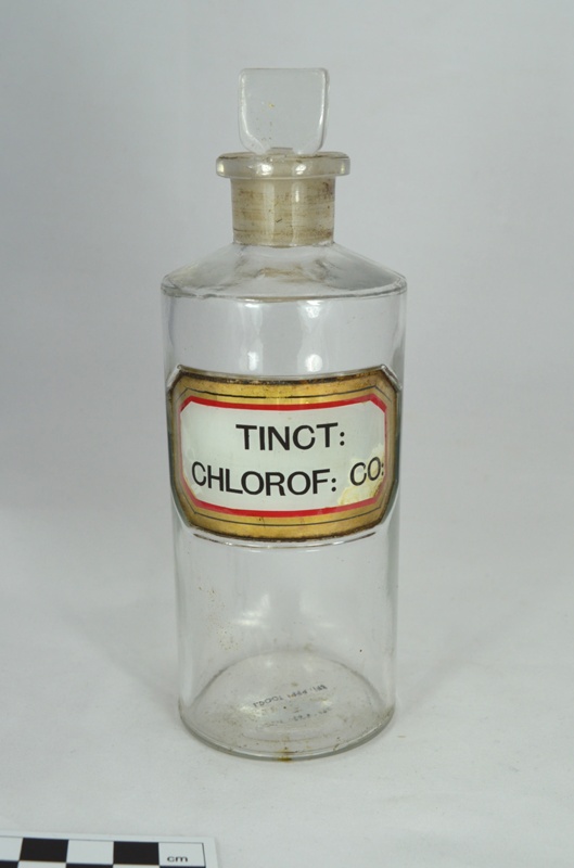 Small Clear Glass Shop Round with Matching Closure Glass Covered Label ...