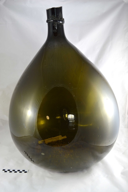 Dark Green Glass Carboy with Long Neck; Guy' Hospital Training School ...