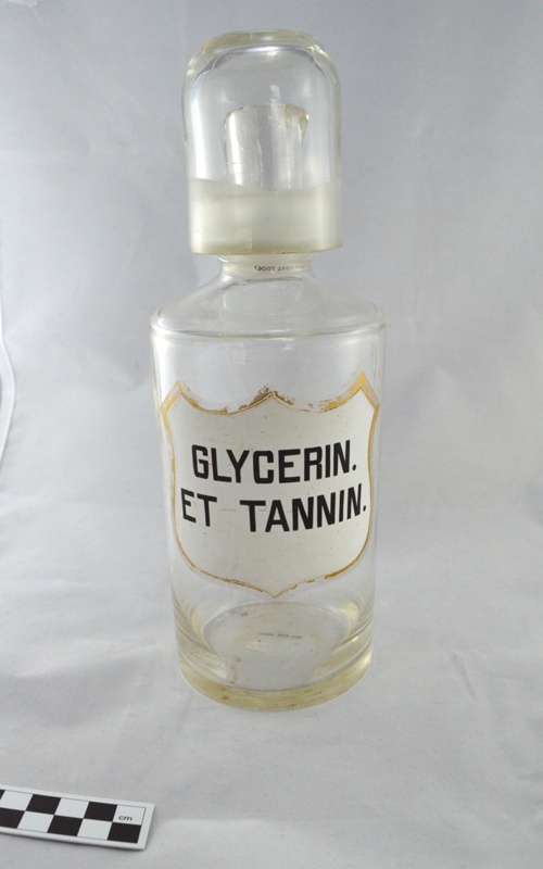 Clear Glass Shop Round with Matching Neck and Shield Shaped Label ...