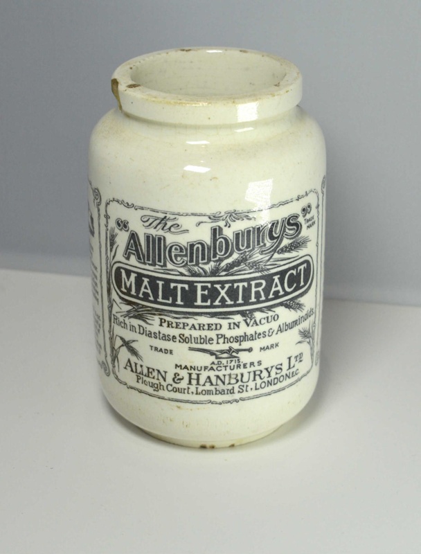 Glazed Ceramic Jar: Allenbury's Malt Extract; 1880s; 2009.092 | eHive