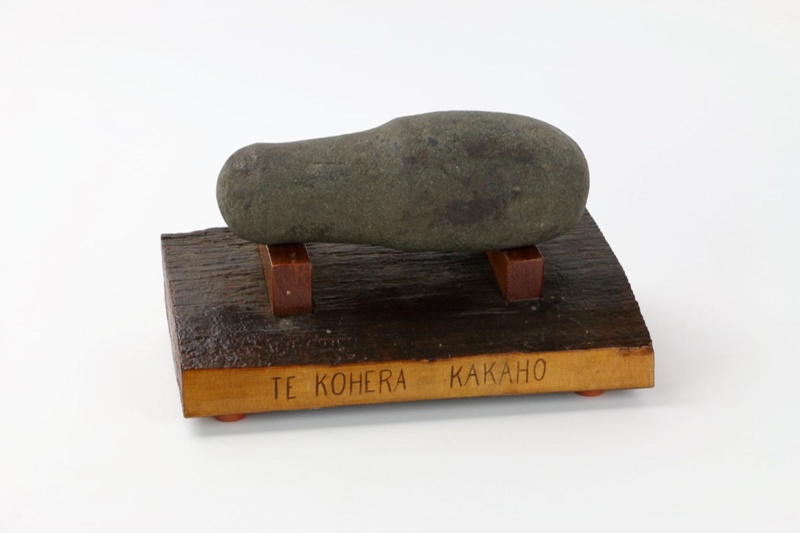 Maori patu muka with stand; 00655.1-.2 | eHive