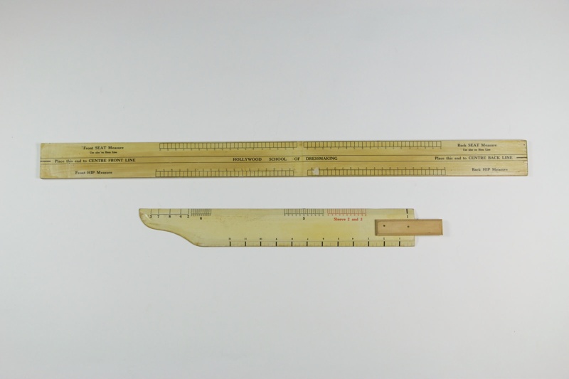 Wooden sewing gauges; Hollywood School of Dressmaking; 1930's; 01403.1 ...