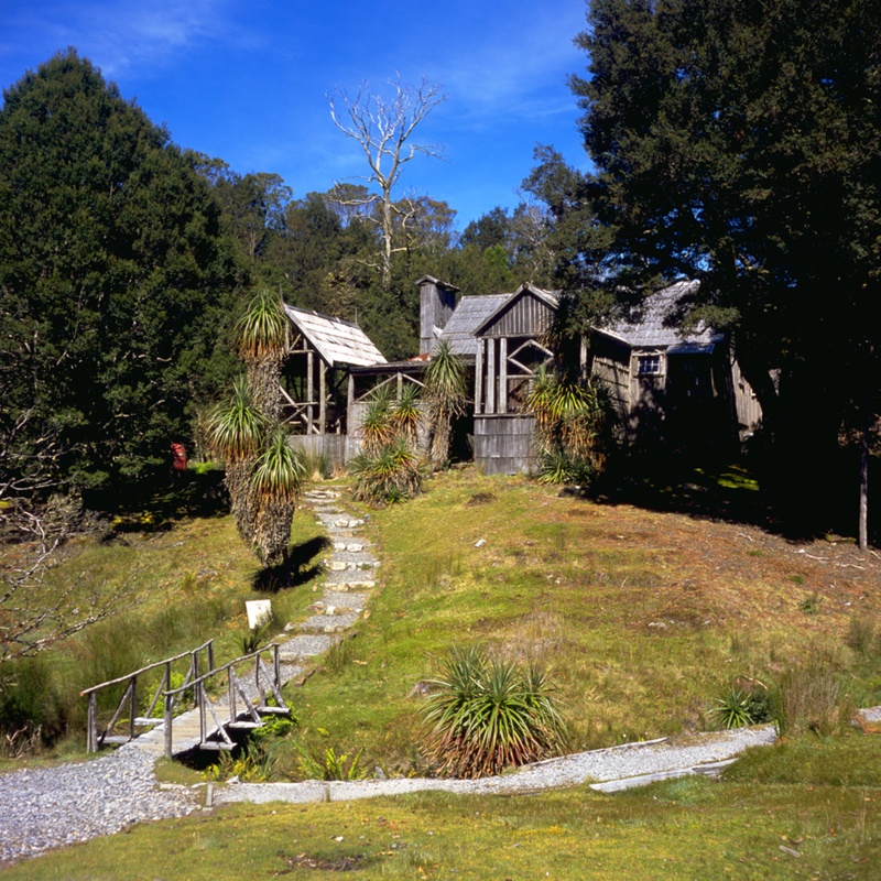 Digital photograph - Homestead with stone pathway and bridge; Klaus ...