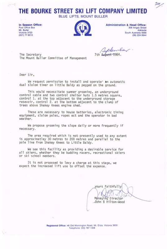 Box 20 - Ski Lifts Matters Mt Buller Alpine Reserve Committee 1970 ...