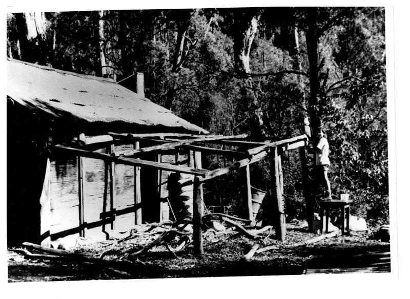 Jan Taylor working on Ritchies Hut in 1988 (Ian Stapleton); Klaus ...