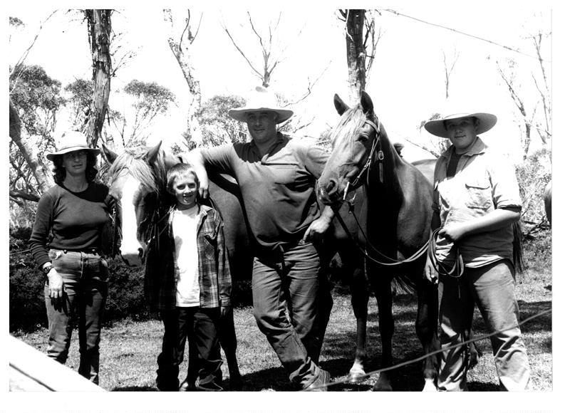 Sue + Harry Ryder + sons Adam + Phillip at Ryders Huts in Feb 2002 ...