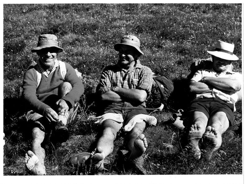 CharlesmCoppa, John Morgan and Rex Cox resting aching feet-onn a 1977 ...