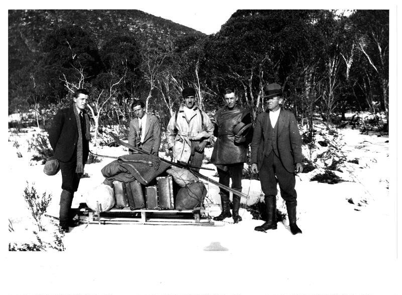 Visitors to the elaine mine brought their gear in on a sled. Ltor ...