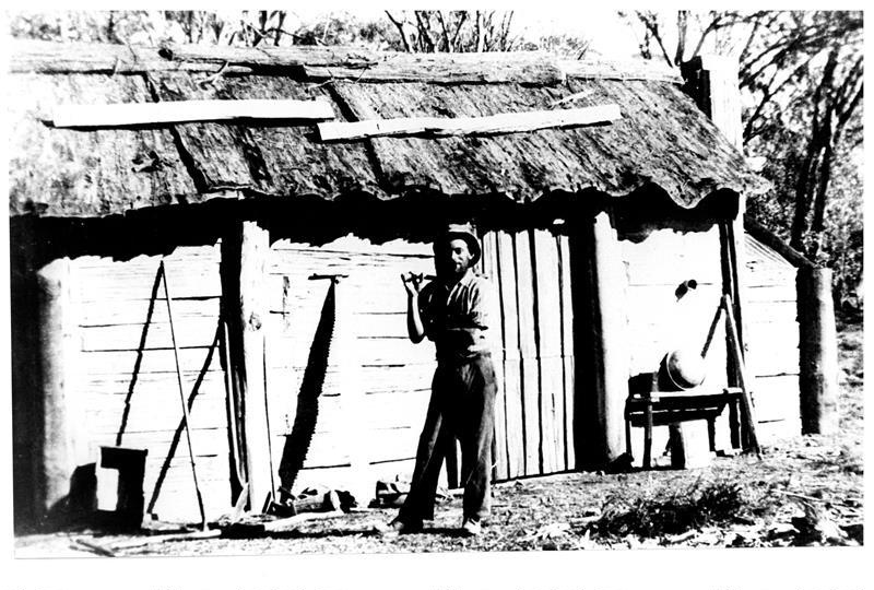 Rob Benson at Cascade Hut after he built it ( Nankerris Coll); Klaus ...