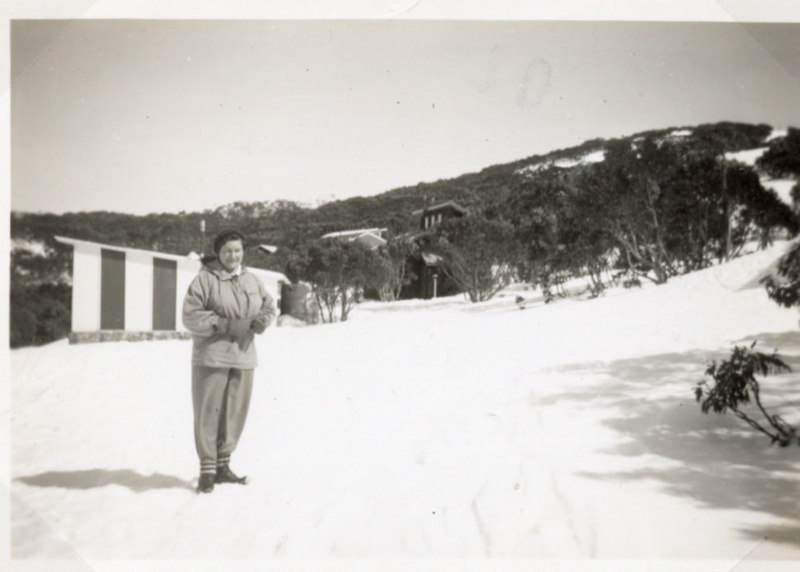 Photograph - Eileen Canterford near 'The Village', Mt Buller; 1952 ...