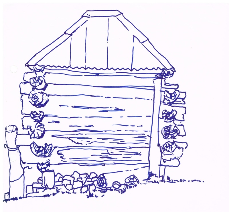 Drawing - Mountain log hut; Klaus Hueneke; Klaus Hueneke; AE 000023 | eHive