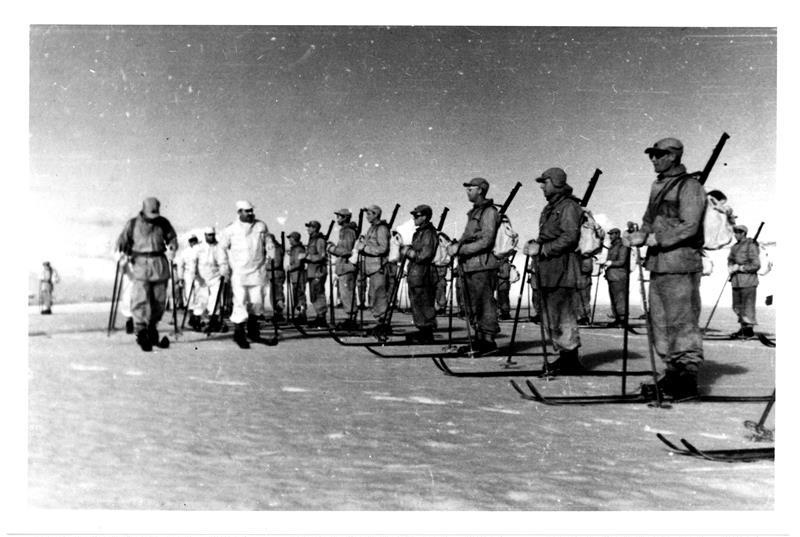 Photograph - Lt. General Sir Leslie Morshead inspecting ski troops, the ...