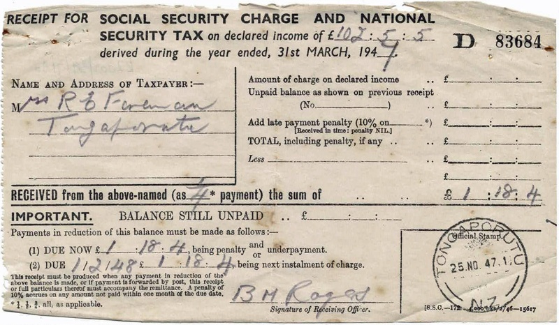 Receipt, Social Security Charge and National Security Tax on declared ...