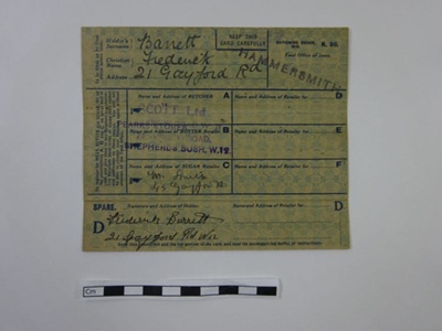 World War 1 ration card; 1918; LDMRD 0305.6 | eHive