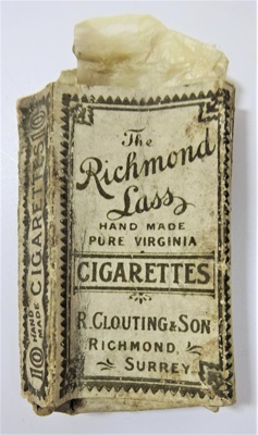 Cigarette packet depicting 'The Richmond Lass'; R. Clouting & Son ...