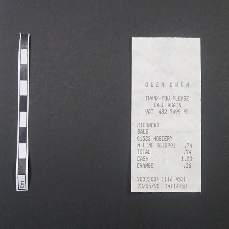 Receipt from Owen Owen; Owen Owen; 1990; LDMRD 0152 | eHive