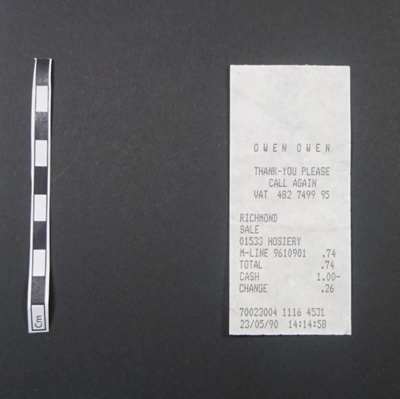 Receipt from Owen Owen; Owen Owen; 1990; LDMRD 0152 | eHive