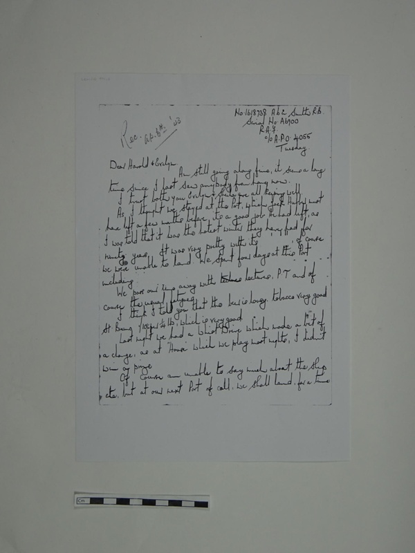 Letter written by Robert Smith; Robert Smith; 1943; LDMRD 0971.8 | eHive