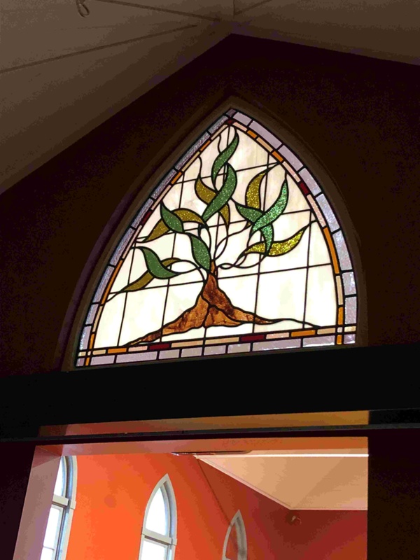 Installation of stained glass arch 06042022; Eumundi Museum; 2022; DP ...