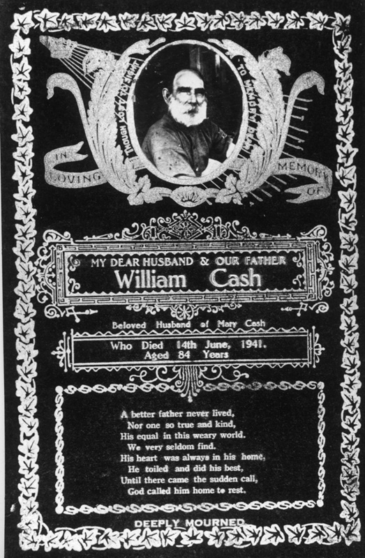 Photo - In Memorial of William Cash, Died 14th June, 1941; c. 1941; P ...