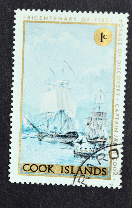 Postage stamp, Cook Islands 1c, Bicentenary of first voyage of ...