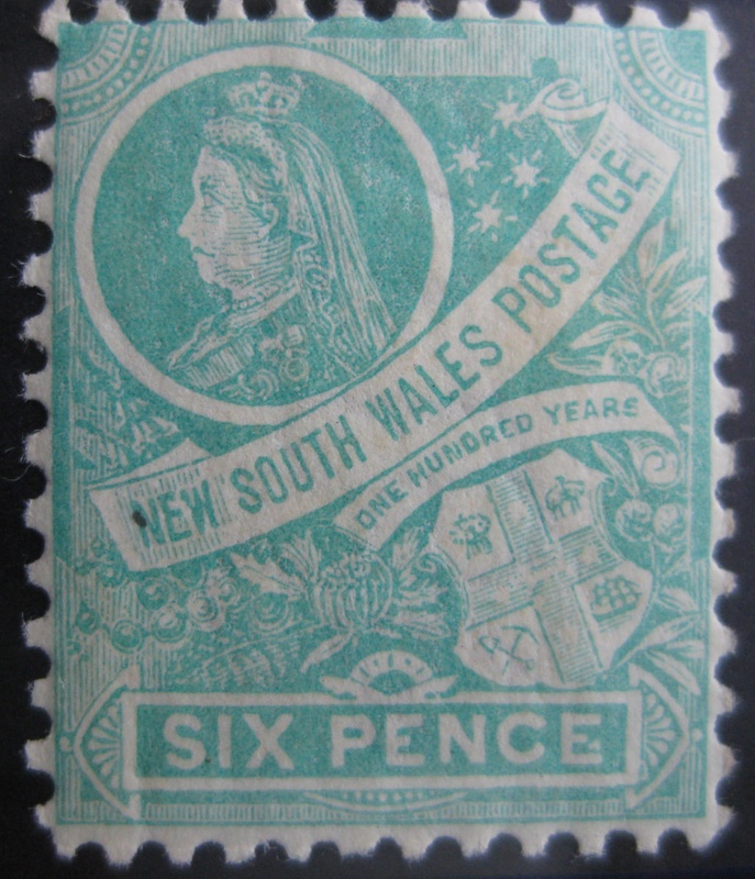Postage stamp, Australia , New South Wales Postage, six pence, one ...