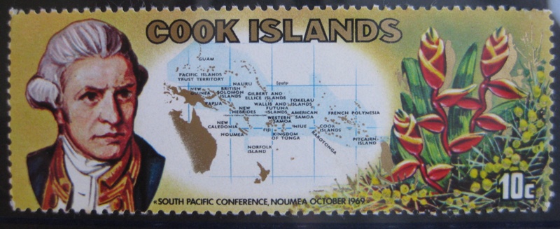 Postage stamp, Cook Islands 10c, South Pacific Conference Noumea ...